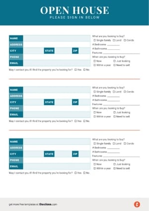 9 Free Open House Sign-in Sheets To Try This Weekend