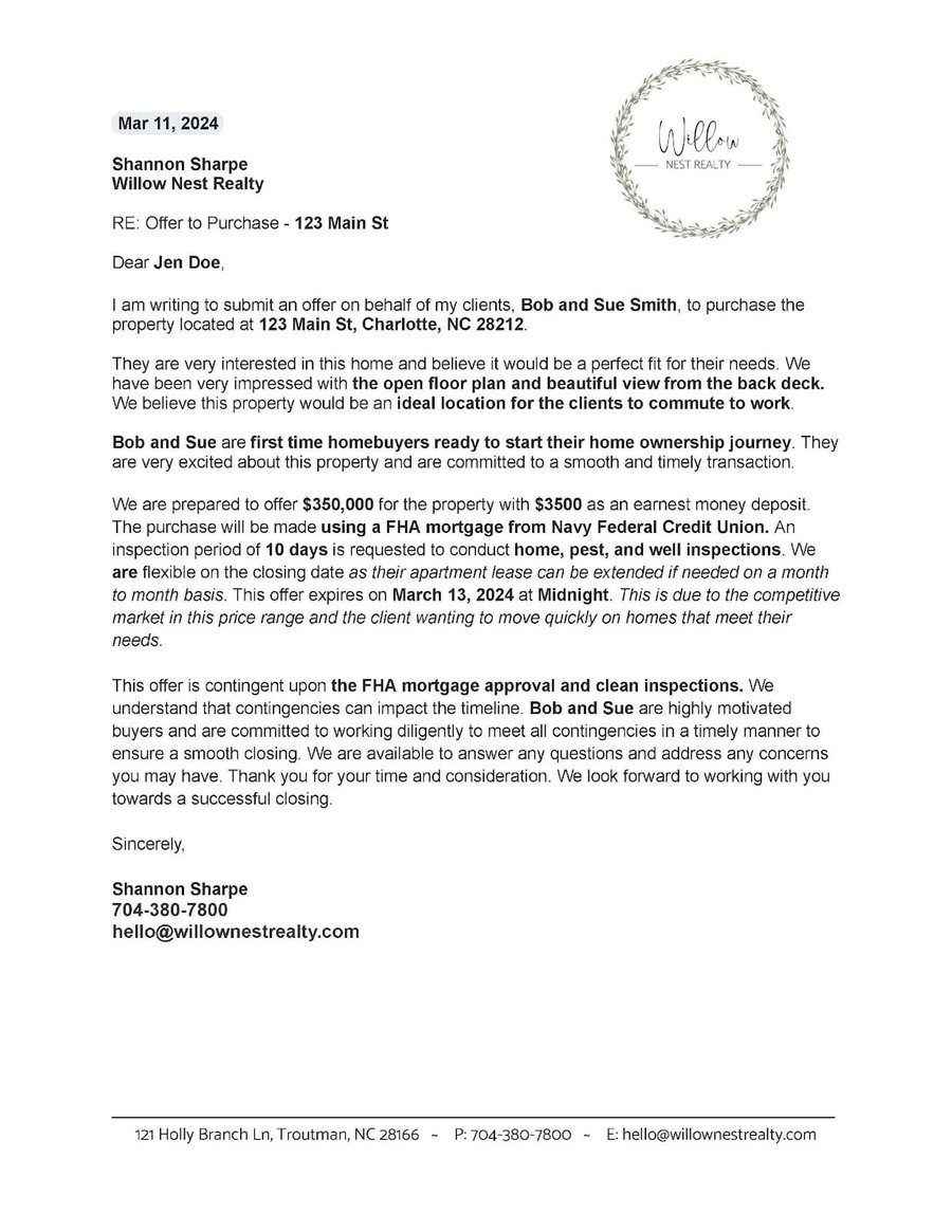 Home Offer Letter Templates for Agents [& How To Write Your Own]