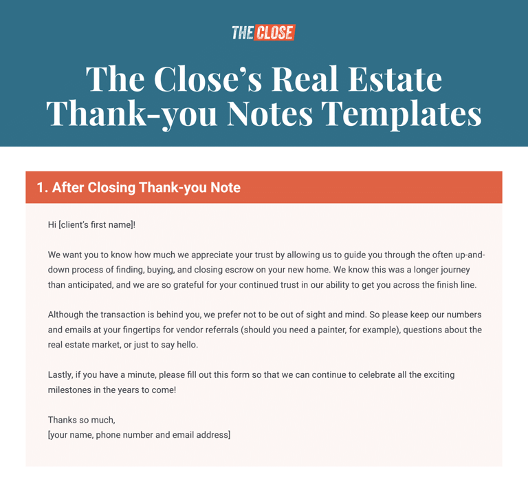 13 Real Estate Thank-you Notes That Create Clients for Life (+ Templates)