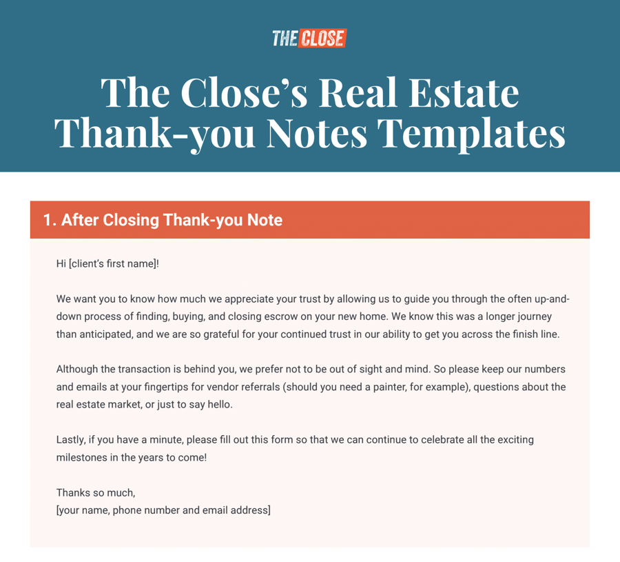 13 Real Estate Thank-you Notes That Create Clients for Life (+ Templates)