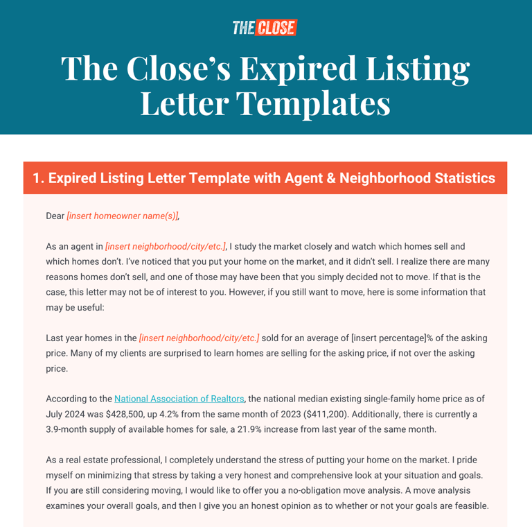 7 Expired Listing Letter Templates & Why They Work